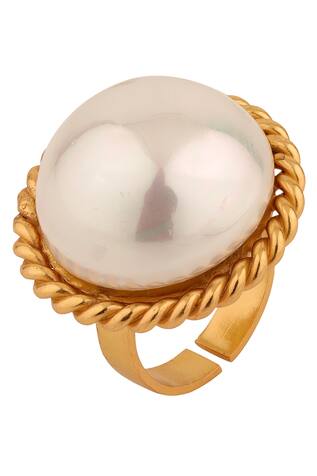 Buy Anaash Senora Solitaire Pearl Ring Online | Aza Fashions