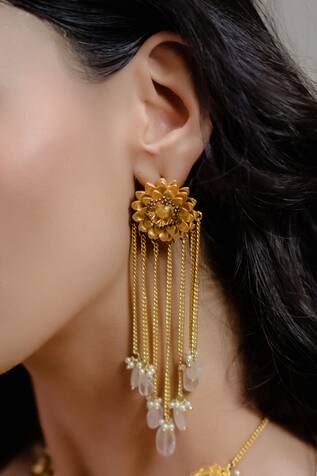 Buy Hyperbole Floral Chain Danglers Online | Aza Fashions