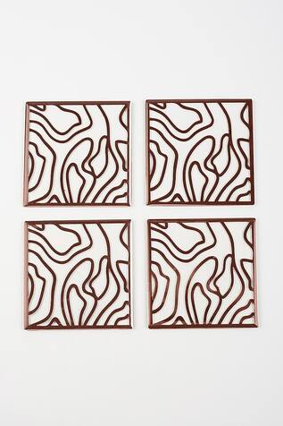 Buy The Bling Edit Dancing Line Transparent Coasters (Set of 4) Online ...