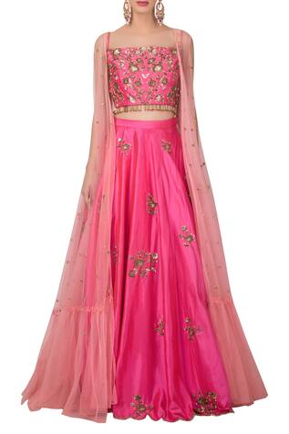 Buy Embroidered jacket lehenga set by Daddy's Princess at Aza Fashions