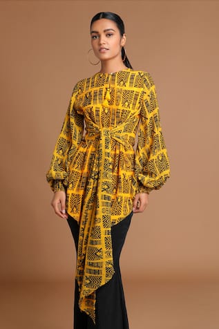 Buy Printed Asymmetric Tunic by Masaba at Aza Fashions