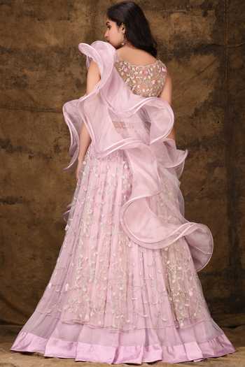 Buy Ariyana Couture Embroidered Ruffle Lehenga Set Online | Aza Fashions