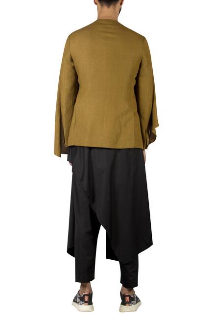 Buy Draped Layered Jacket by Antar Agni- Men at Aza Fashions