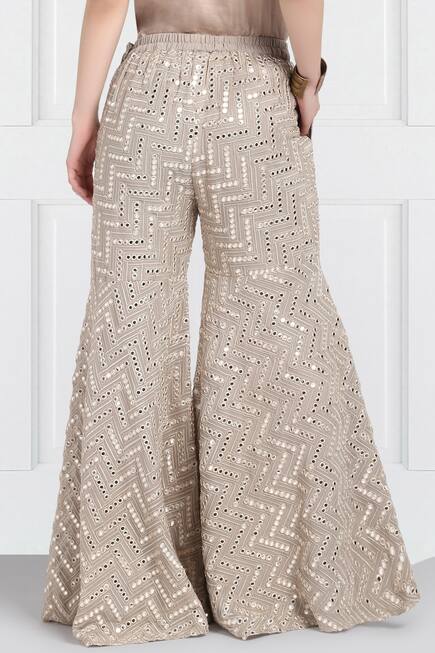 Buy Twenty Nine Grey Georgette Embellished Sharara Pants Online | Aza ...