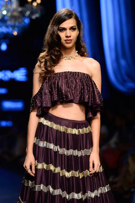 Buy Payal Singhal Anya Off Shoulder Choli And Lehenga Set Online | Aza ...