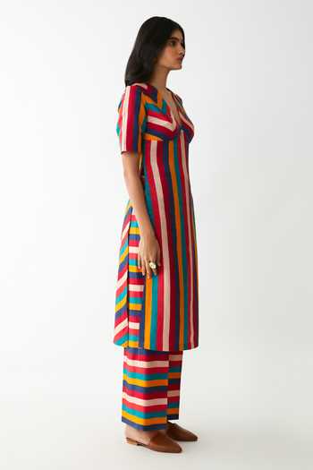 Buy Kshitij Jalori Striped Kurta Set Online | Aza Fashions
