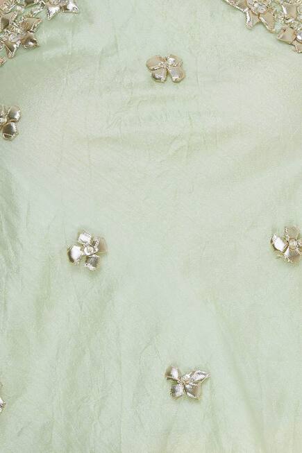 Buy Preeti S Kapoor Green Gota Embroidered Halter Kurta Set Online ...