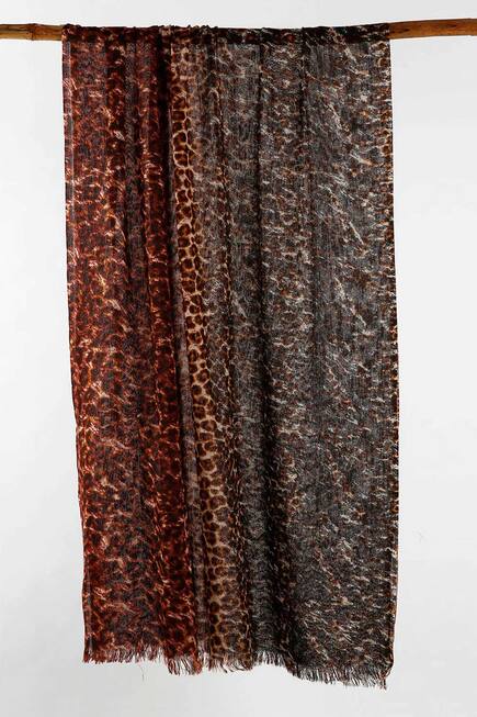 Buy Cashmere Animal Print Scarf by Pashma at Aza Fashions