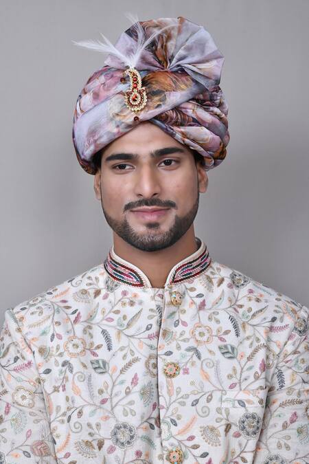 Buy Multi Color Floral Print Safa For Men by Samyukta Singhania Online ...