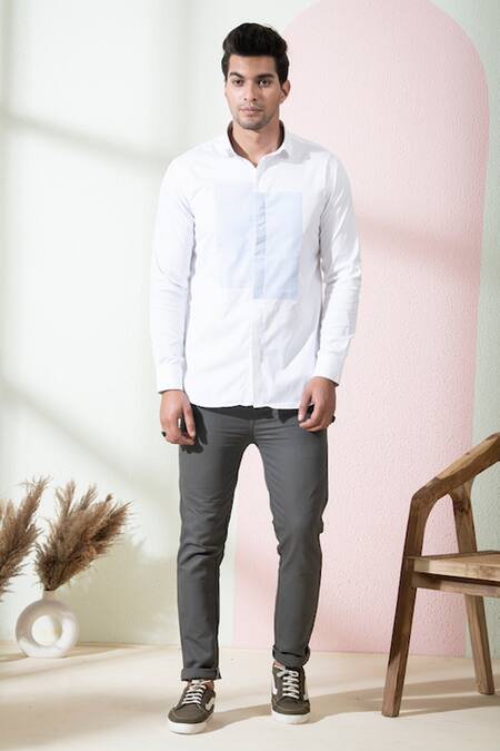 Buy White Oxford Blix Spread Collar Shirt For Boys by Hilo Design ...