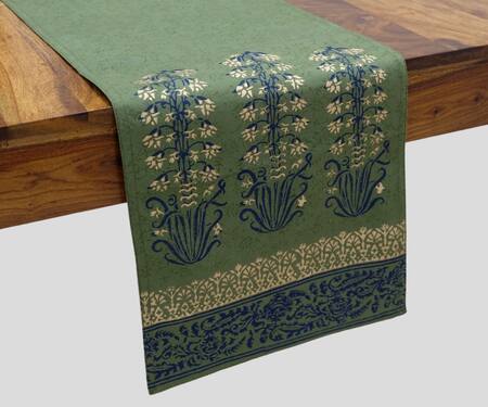 Buy Green Cotton Print Table Runner by Design Gaatha Online at Aza ...