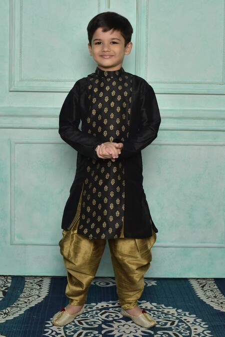 Buy Brown Dupion Silk Patiala Pant For Boys by Banana Bee Online at Aza ...