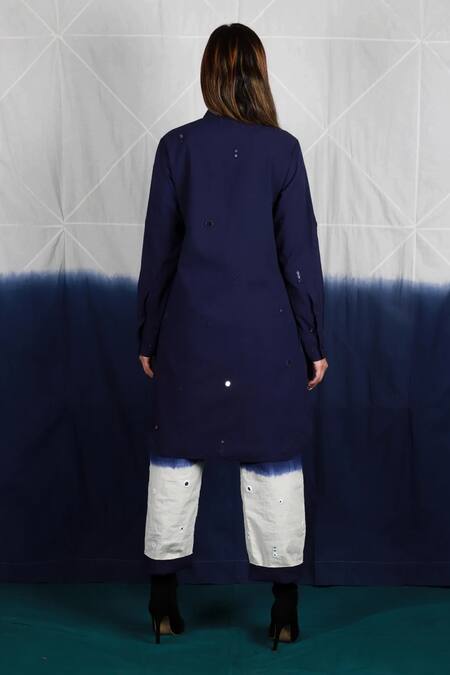 Buy Ka-Sha Blue Dip Dye Cotton Pant Online | Aza Fashion in US