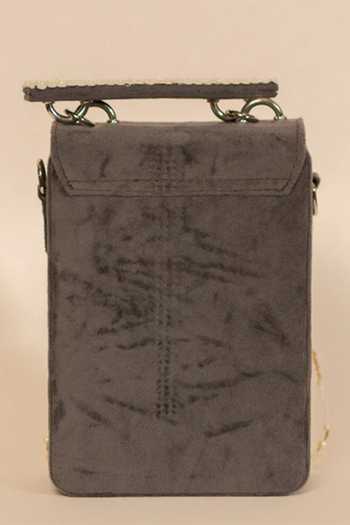 Buy Grey Embellished Ada Bead Work Cross Body Clutch by Aamli Online at ...