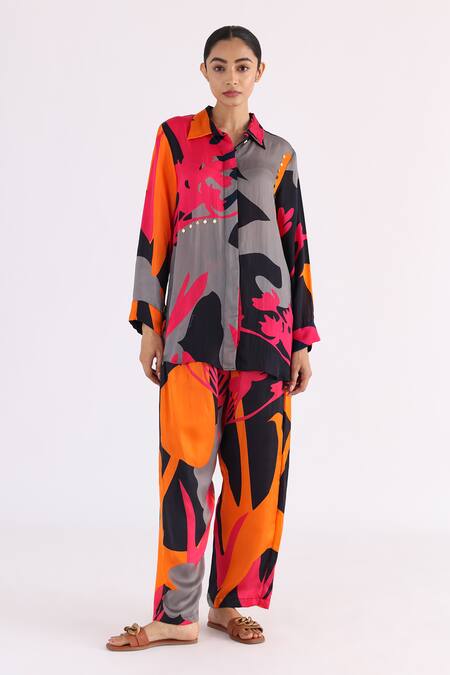 Buy Black Bemberg Printed Field Pattern Pant For Women by Studio Moda ...