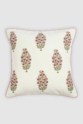 Buy Pink Cotton Conifer Block Print Cushion Cover by Houmn Online at ...