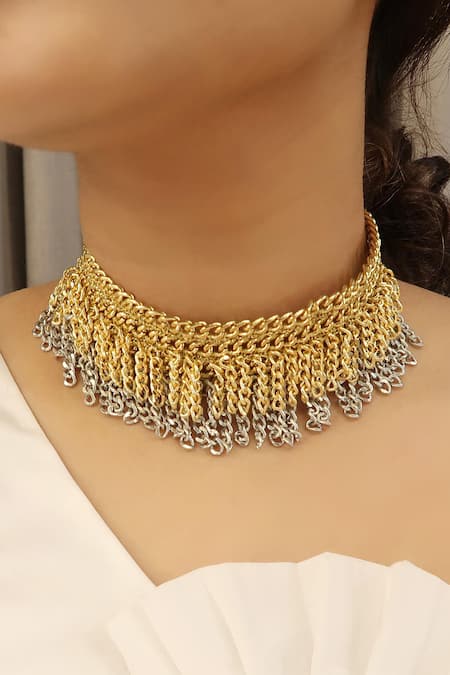 Gold plated chain choker store