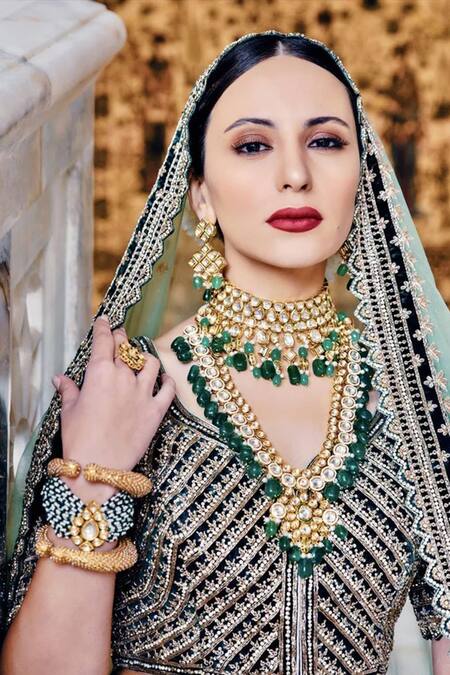 Buy Green Beads Daisha Embellished Bracelet by Prerto Online at Aza ...