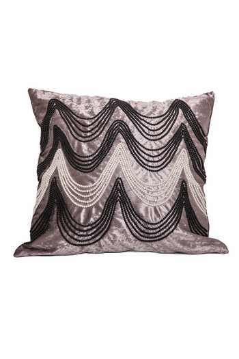 Buy Grey Velvet Embroidery Chandelier Rectangle Shaped Cushion by ...