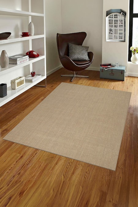 Buy Beige 100% Wool Handwoven Wheat Solid Square-shaped Rug by Kaleen ...