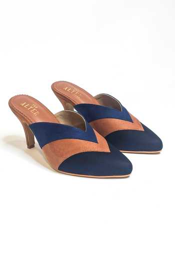Buy Brown Plain Veronica Color Block Panelled Mules by THE ALTER Online ...