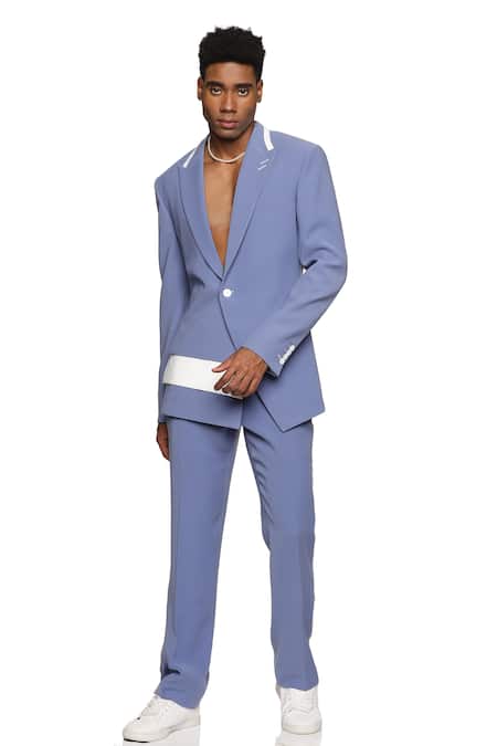 Buy Blue Cupro Plain Asymmetric Layered Jacket For Men by PARESH LAMBA ... Buy Blue Cupro Plain Asymmetric Layered Jacket For Men by PARESH LAMBA ...