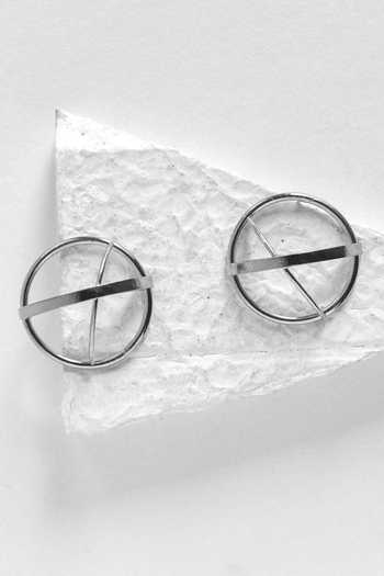 Buy Silver Plated Nia Studs by DE'Anma Online at Aza Fashions in US