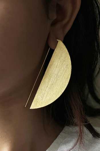 Buy Gold Plated The Eclip Earrings by De'anma Online at Aza Fashions.