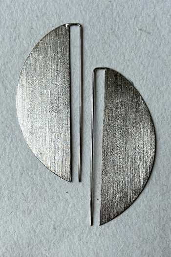 Buy Silver Plated The Eclip Statement Earrings by De'anma Online at Aza ...
