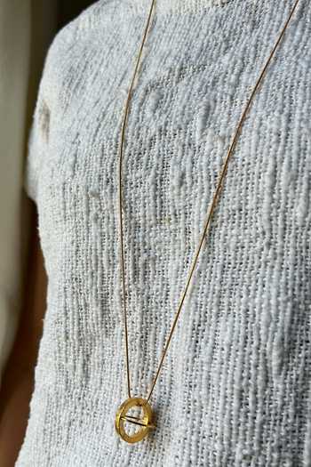 Buy Gold Plated Ori Pendant Necklace by De'anma Online at Aza Fashions.
