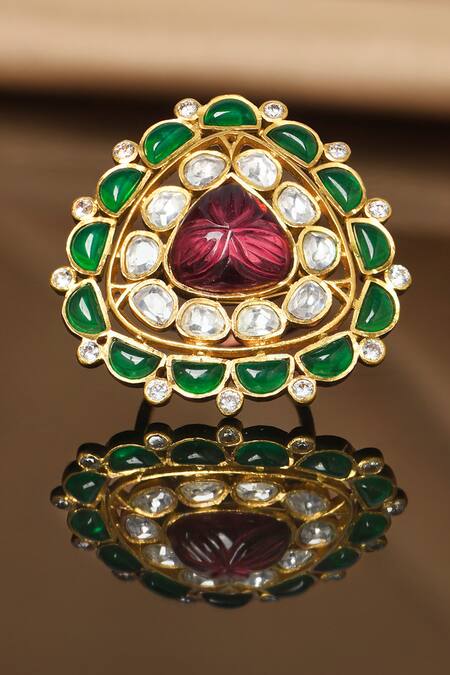 Buy Multi Color Stone Embellished Royale Ring by Joules by Radhika ...