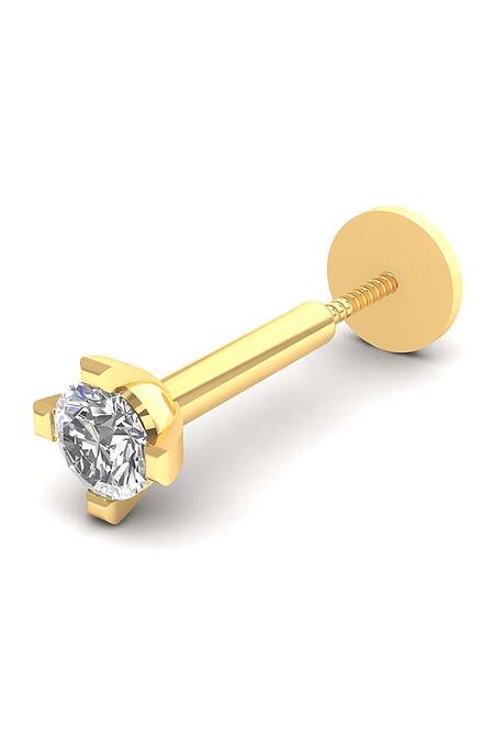 Buy Yellow Diamond 18kt Gold Nose Pin by Divine Solitaires Online at ...