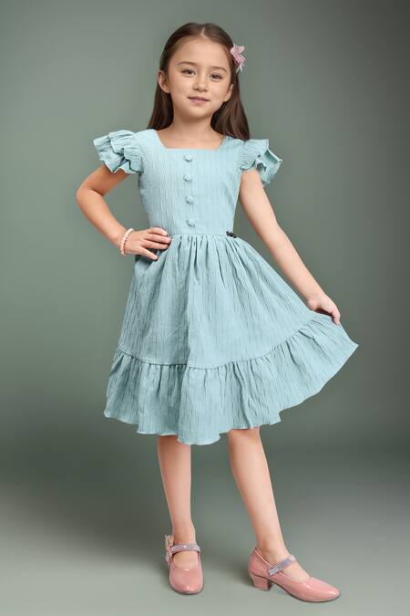 Buy Blue Cotton Mermaid Style Dress For Girls by Samyukta Singhania ...