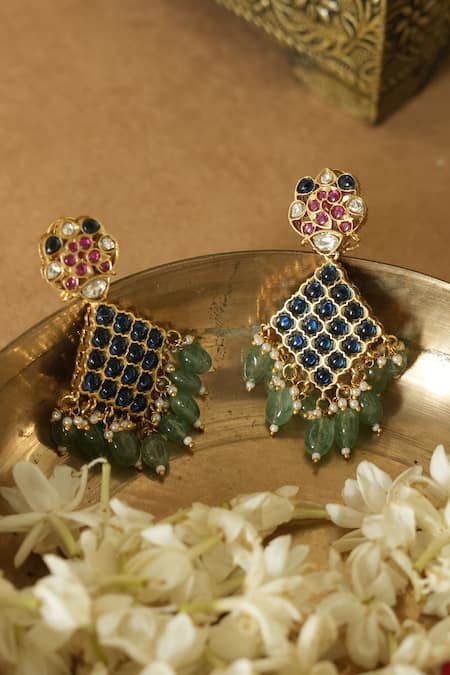 Buy Multi Color Pearls, Stones, Gota Patti, Beads Polki And Embellished ...