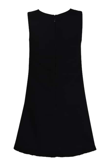 Buy Black Cotton Beads, Stones Azure Elegance Hand Embroidered Dress ...