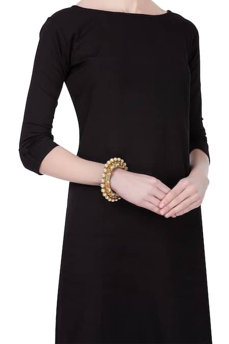 Buy Multi Color Stones, Pearls And Embellished Bangle - Single Pc by ...