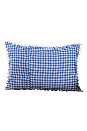 Buy Blue Cotton Checkered Pillow Covers - Set Of 2 by My Gift Booth ...