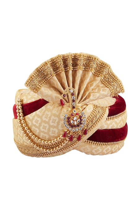 Buy Beige Embroidered Patchwork Safa For Men by Arihant Rai Sinha ...