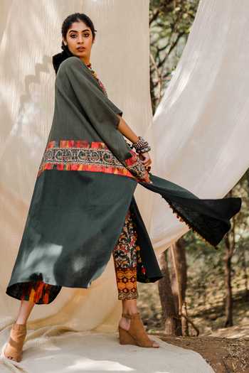 Buy Pooja-Keyur Multi Color Handloom Cotton Top And Pant Set Online ...