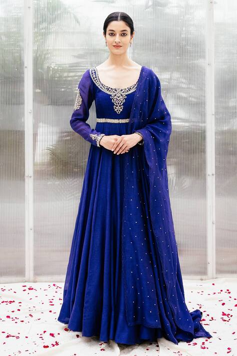 Buy Mrunalini Rao Urvi Embroidered Anarkali With Dupatta Set Online ...