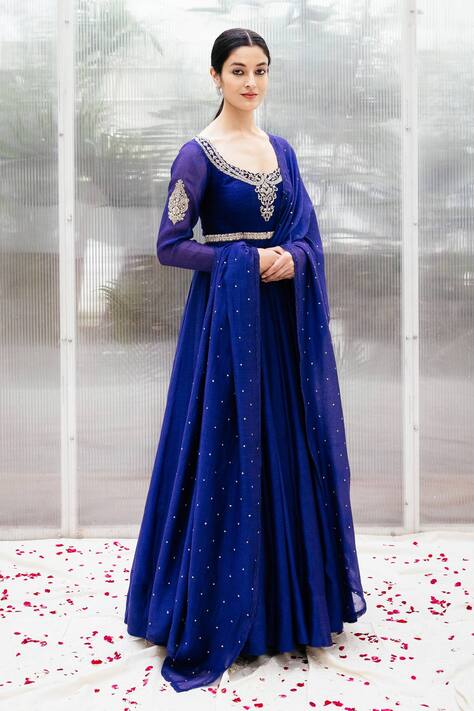 Buy Mrunalini Rao Urvi Embroidered Anarkali With Dupatta Set Online ...