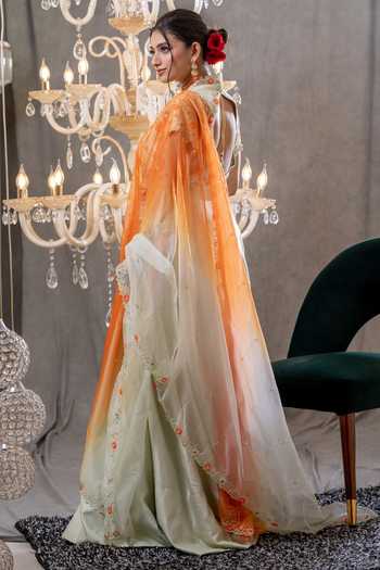 Buy Tamaraa By Tahani Green Crepe Keya Embroidered Anarkali Set Online ...
