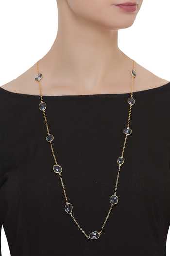 Buy Masaya Jewellery Stone Studded Chain Necklace Online | Aza Fashions