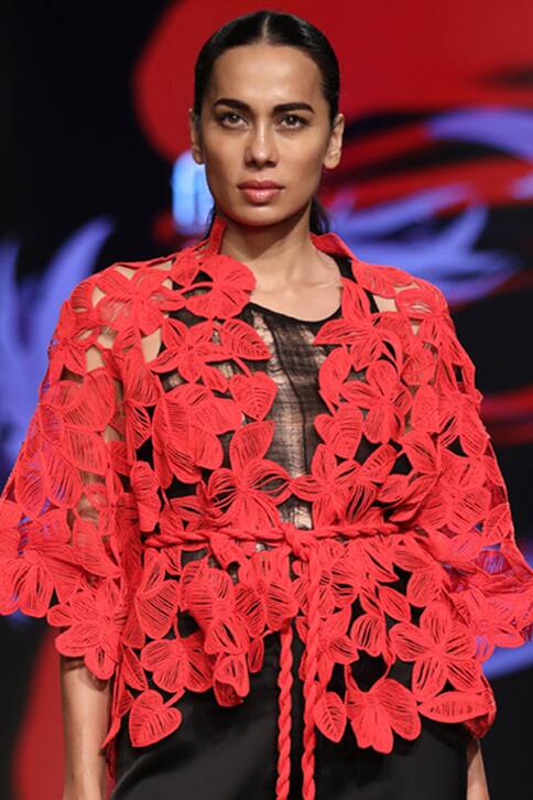 Buy Cutwork Jacket by Rimzim Dadu at Aza Fashions