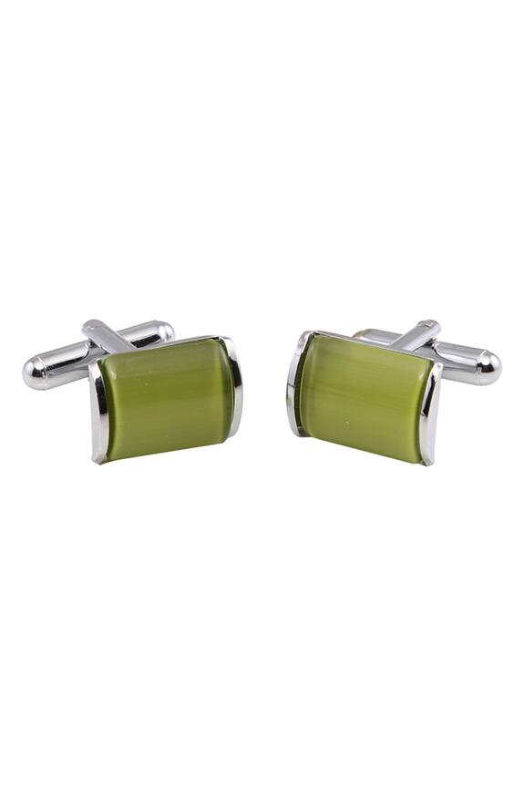 Buy Tossido Green Rectangle Shape Cufflinks Online | Aza Fashions