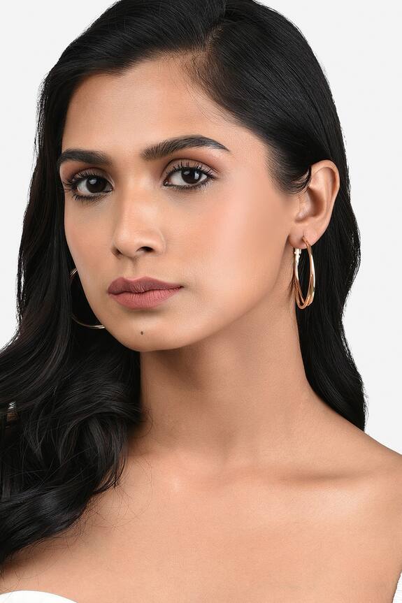 Buy Ahaanya Geometric Shaped Hoops Earrings Online | Aza Fashions