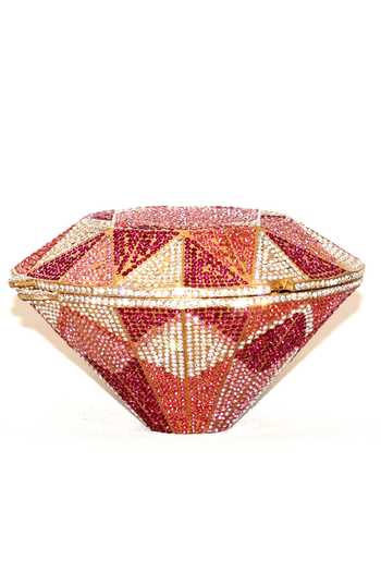 Buy Crystal Craft Diamond Shaped Embellished Clutch Online | Aza Fashions