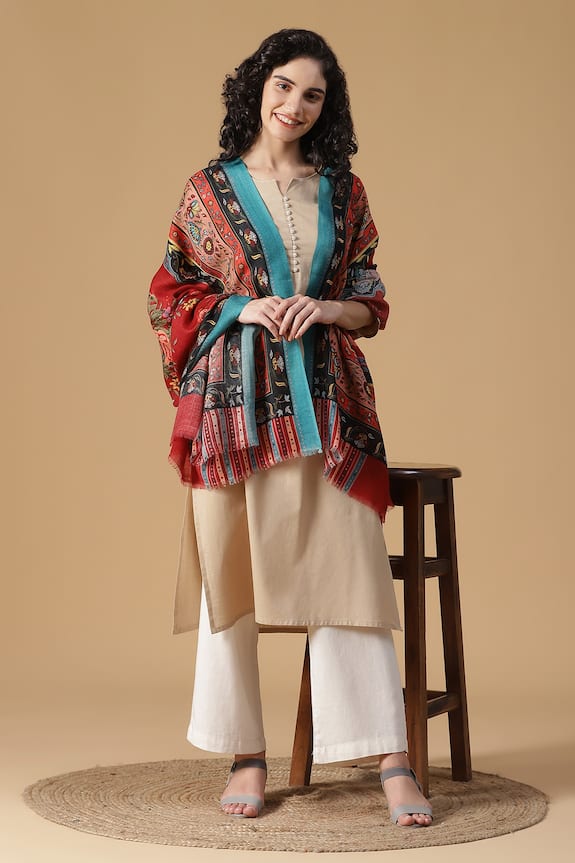 Buy Shingora Woolen Printed Shawl Online | Aza Fashions