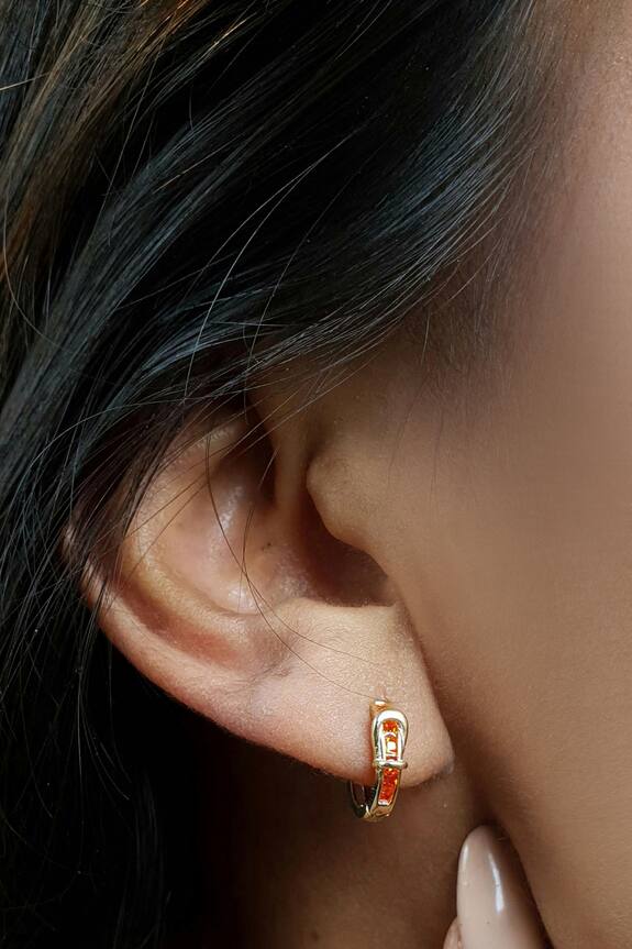 Buy The Jewel Factor Belt Design Hoops Earrings Online | Aza Fashions