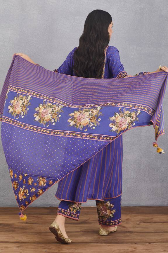 Buy Torani Purple Cotton Silk Jamuni Samar Kurta Set Online | Aza Fashions